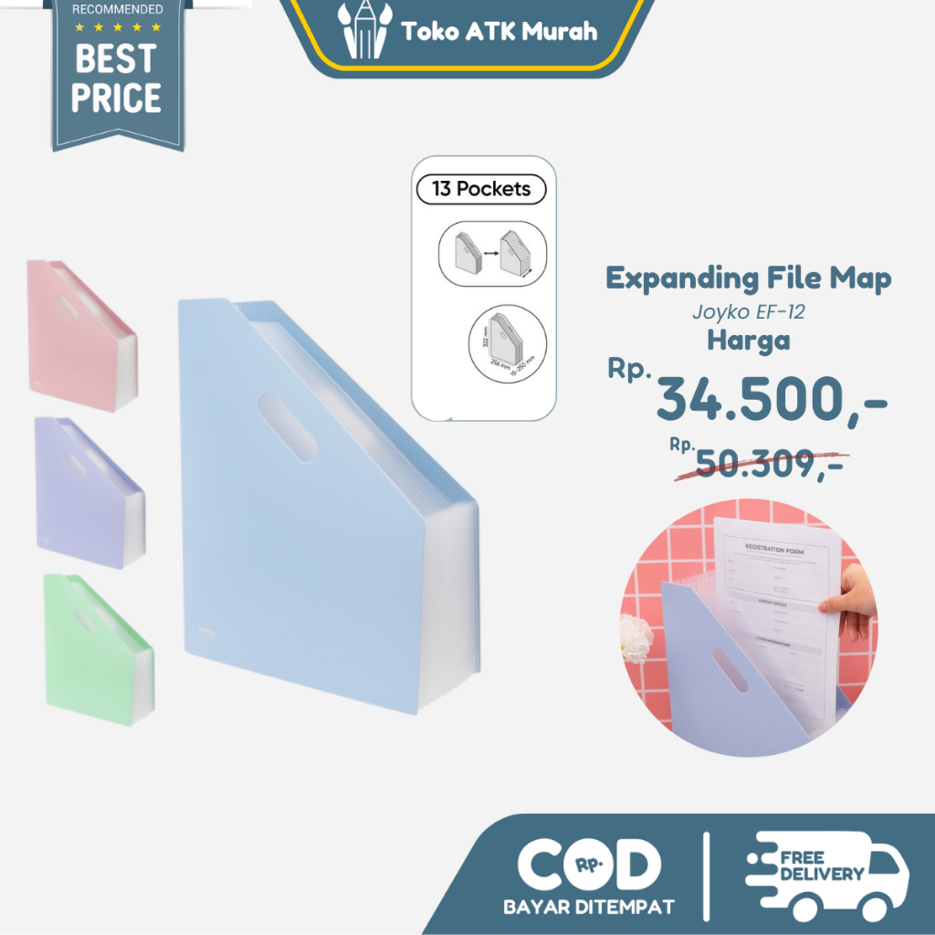 Jual Expanding File Map Organizer Joyko EF-12 13 Pockets | Shopee Indonesia