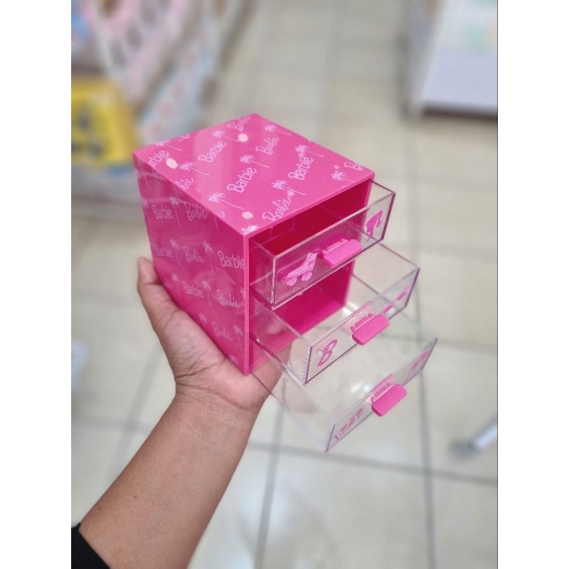 Jual Miniso- Barbie Pink Collection 3_Tier Drawer Organizer/Kotak ...