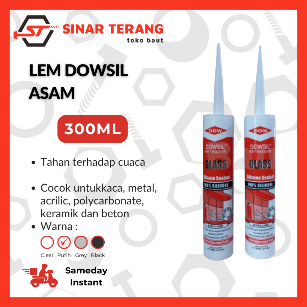 Jual Lem Silikon Asam Kaca Aquarium White - Dowsil Dow Corning White Putih 300 ml | Shopee Indonesia