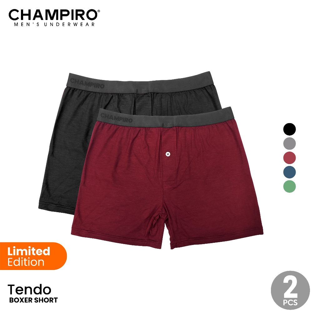 Jual CHAMPIRO Celana Dalam Pria | "TENDO" Premium Cotton Modal Boxer Short Pria isi 2 pcs C.0226 ...