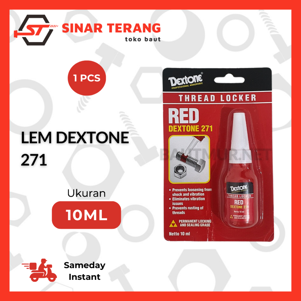 Jual Lem Baut DEXTONE 271 Thread Locker 10 gr RED - Lem Baut Trimpot ...