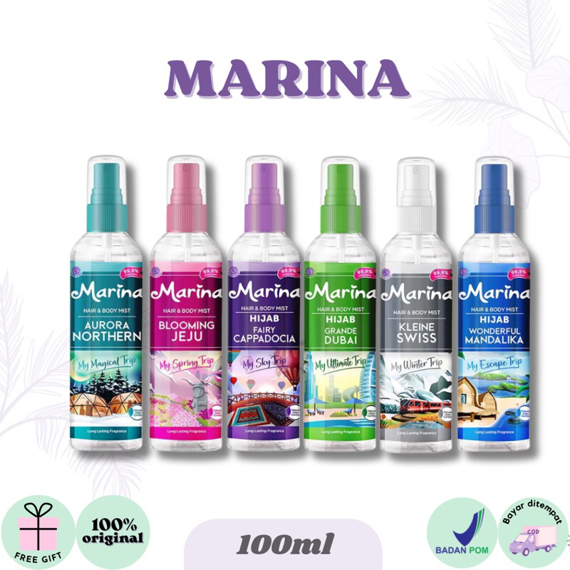 Jual Marina Hair & Body Mist Cologne 100ml - Hijab Edition Secret ...