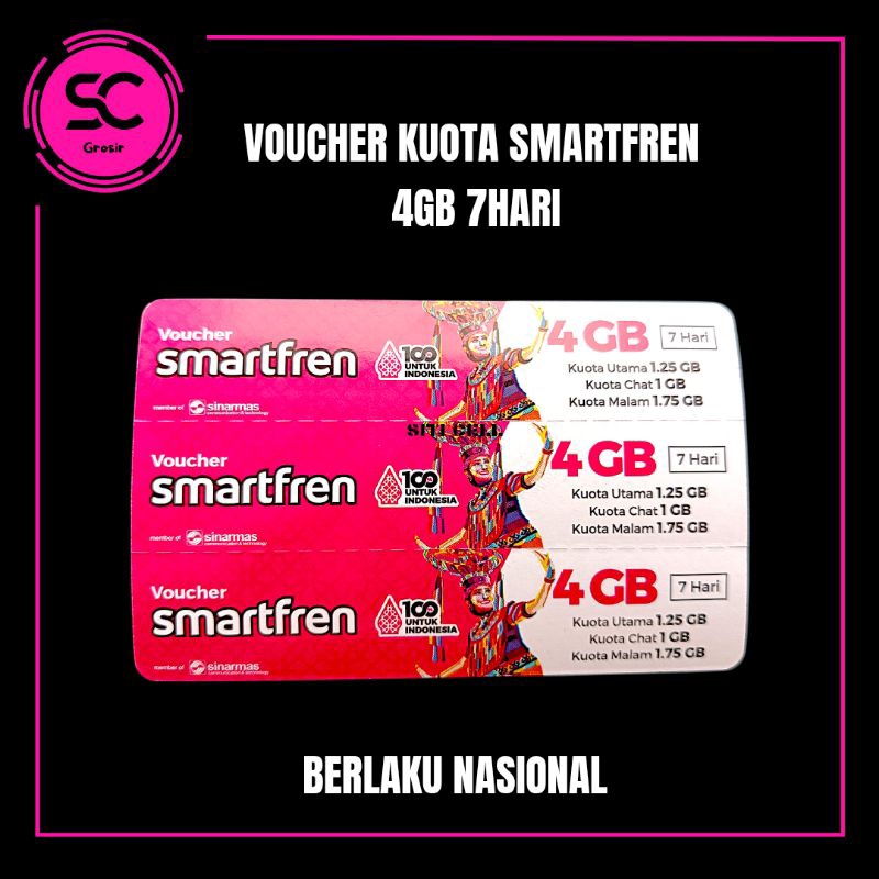 Jual Voucher Kuota Smartfren 4GB=6GB 7Hari Nasional | Shopee Indonesia
