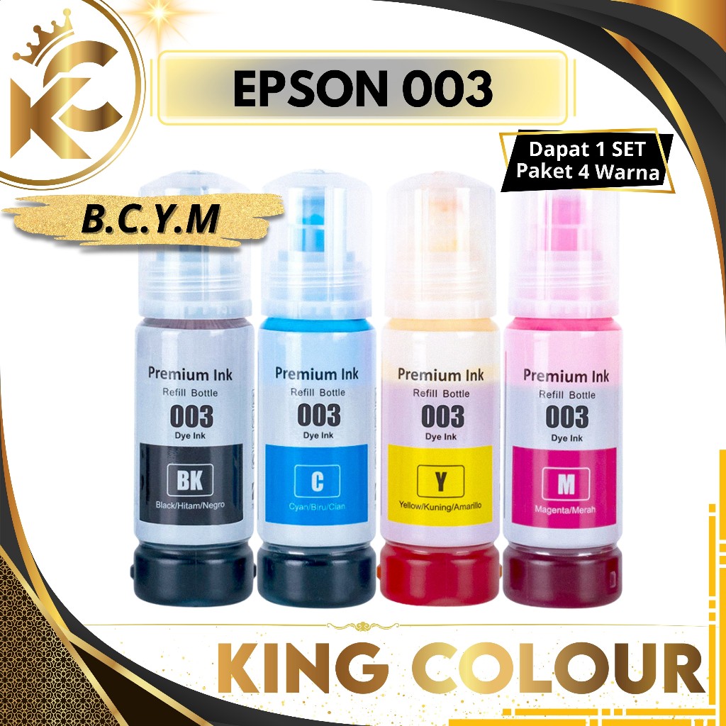 Jual TINTA EPSON 003 ( 1 SET ) PRINTER SERIES L1110, L3110, L3116 ...