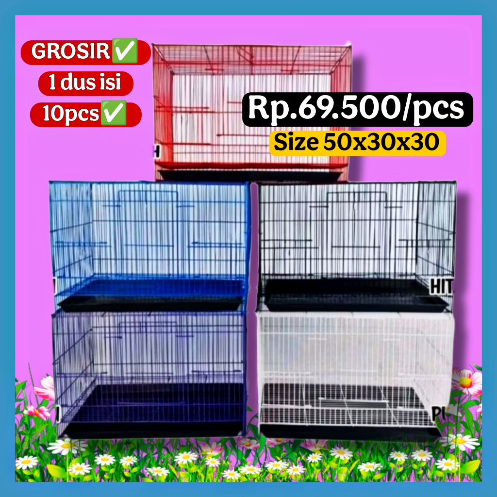 Jual PSWT- GROSIR 10pcs Kandang Besi Lipat 50x30x30 Kandang Kucing ...