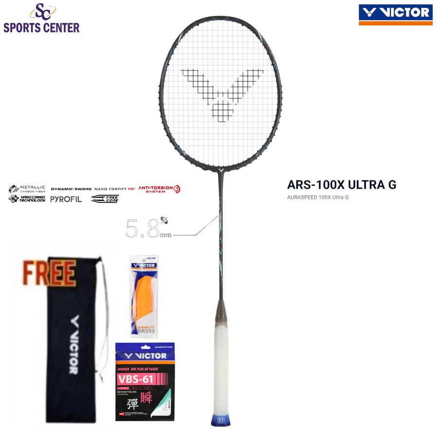 Jual New Raket Badminton Victor Auraspeed 100X ULTRA G / Auraspeed 100 ...