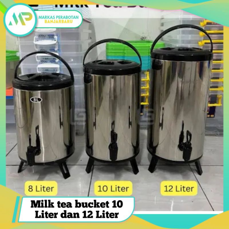 Jual Water Jug Milk Tea Bucket Stainless / Milk Tea Bucket 10 Liter ...
