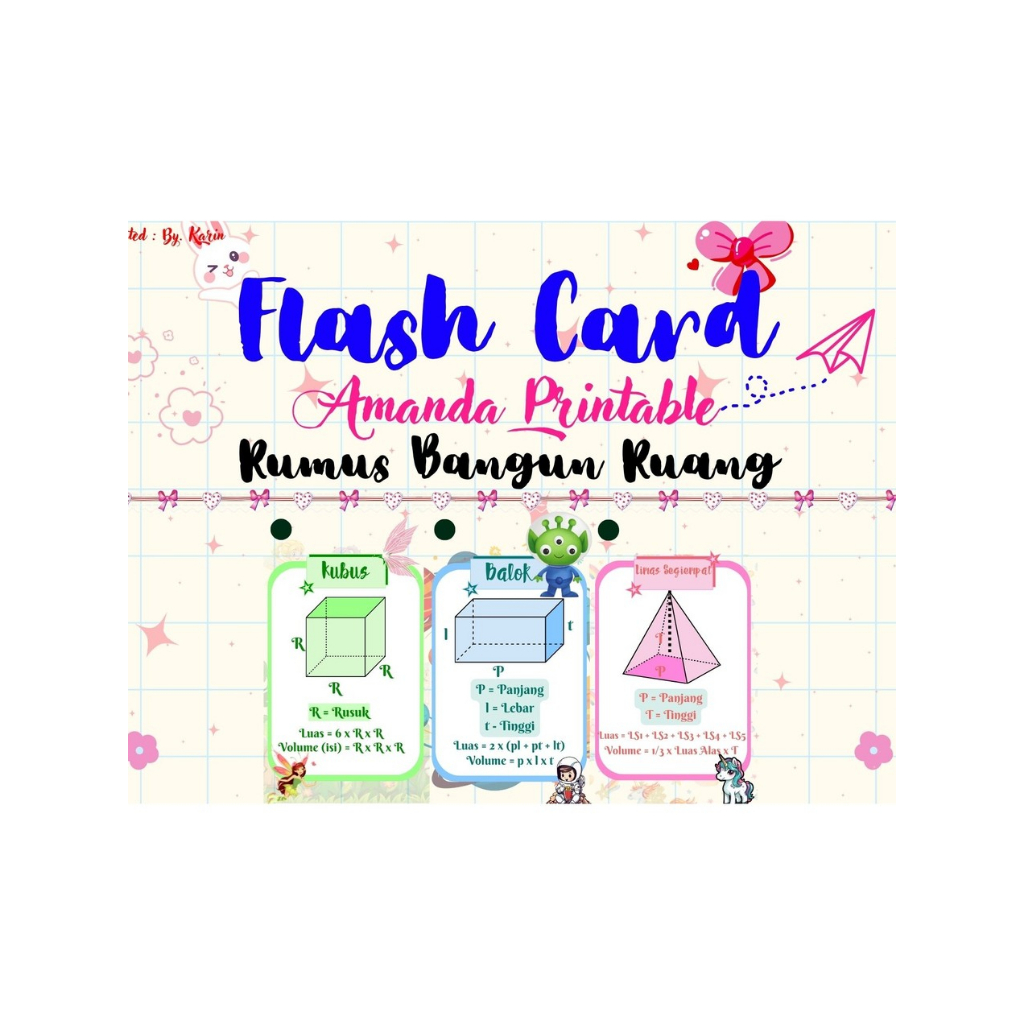 Jual Flash Card Rumus Bangun Ruang/ Kartu Belajar Matematika Bangun ...