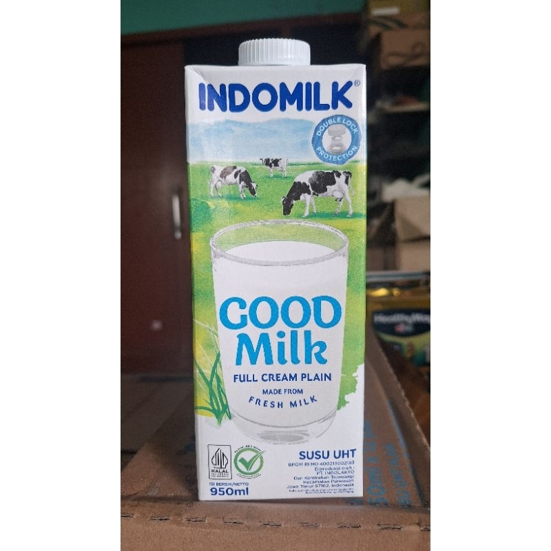 Jual Indomilk Good Milk Full Cream Plain SUSU UHT 950ml | Shopee Indonesia