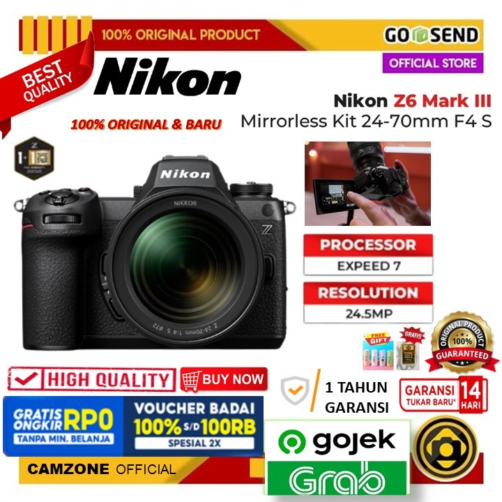 Jual Nikon Z6 III kit 24-70mm f4 S Mirrorless Camera Nikon Z6III Nikon Z 6 Mark III Kit 24-70 mm ...