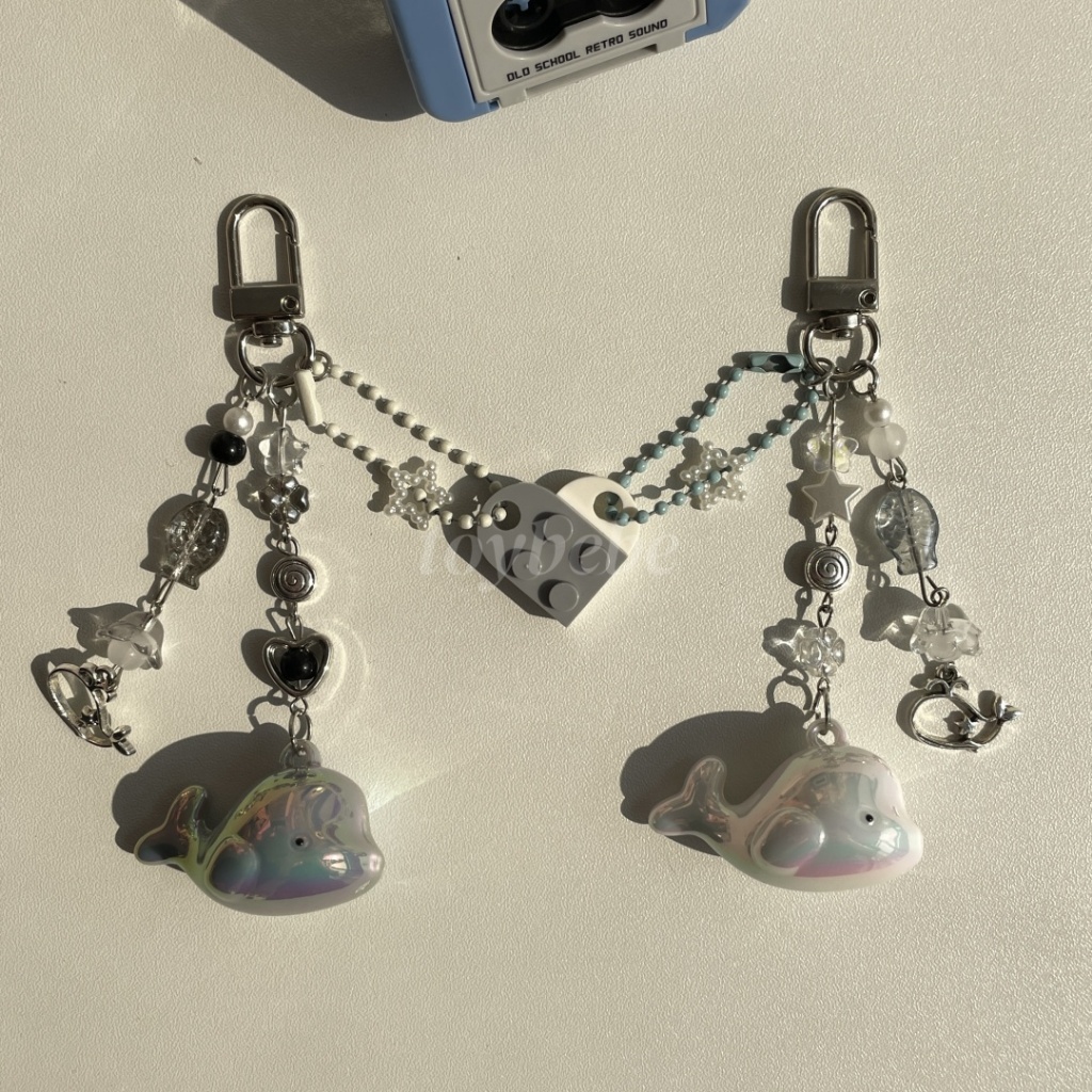 Jual [Ready]Gantungan Kunci whale beads Couple | Keychain Love Star ...
