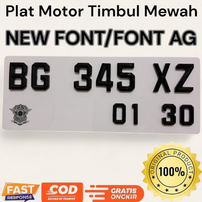 Jual Plat Nomor Motor Timbul Model NEW FONT/FONT AG | Shopee Indonesia