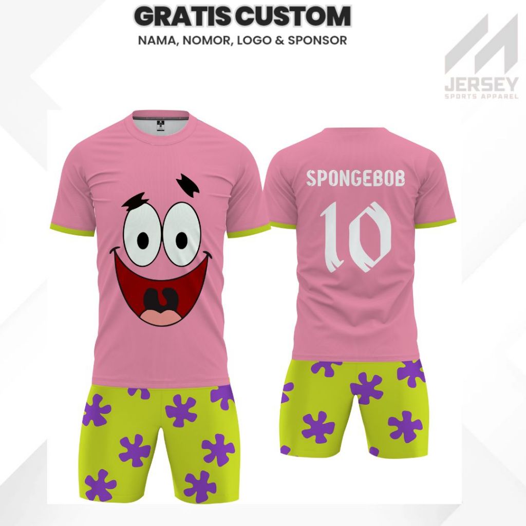 Jual Jersey Patrick Pink Full Printing Gratis Custom Nama, Nomor, Logo ...