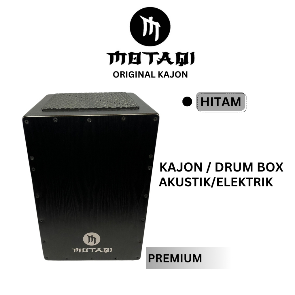 Jual kajon/kahon/cajon/drumbox akustik elektrik premium motaqi hitam ...
