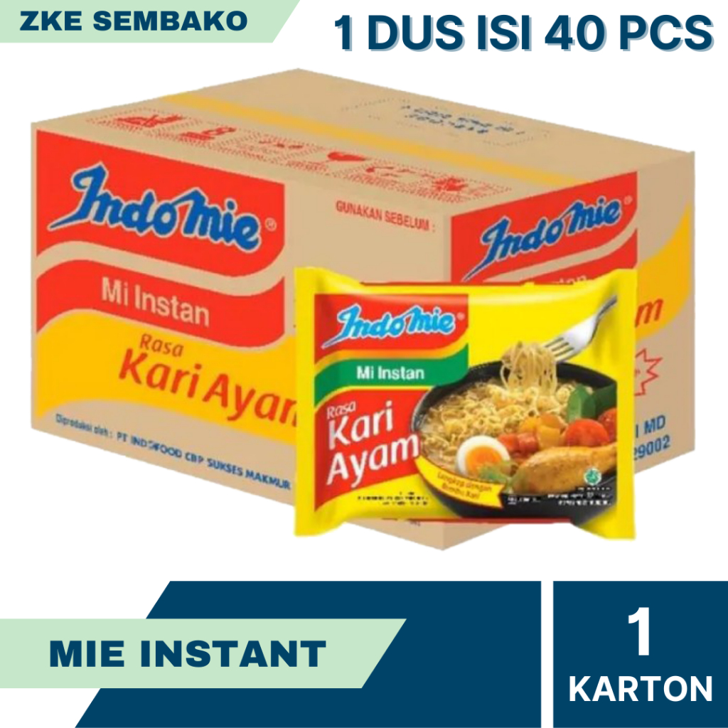 Jual Indomie Kari Ayam 1 DUS ISI 40 PCS / Mie Instan | Shopee Indonesia
