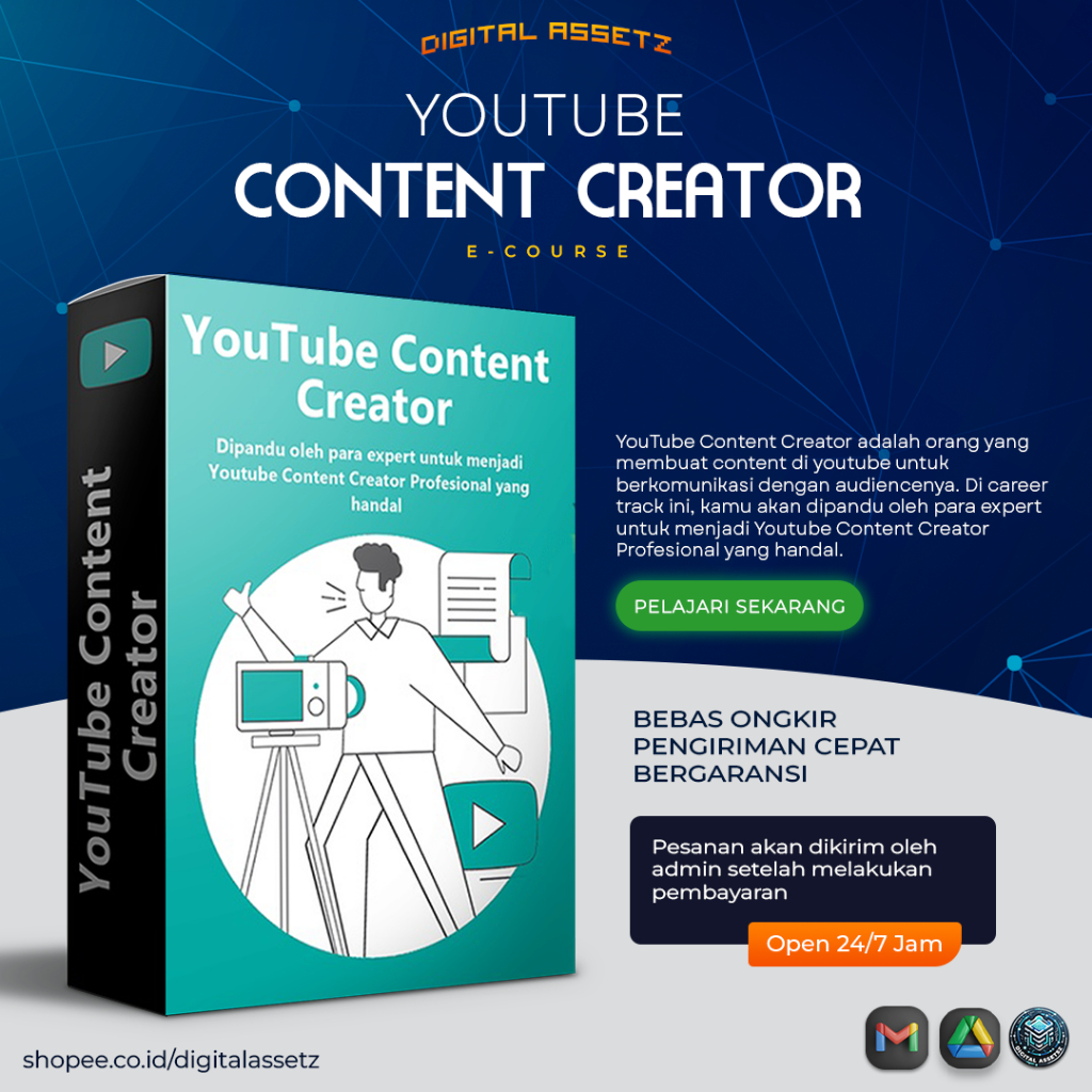 Jual [EC196] YOUTUBE KONTEN CREATOR - Bangun Karir Content Creator Profesional diajarin Expert ...