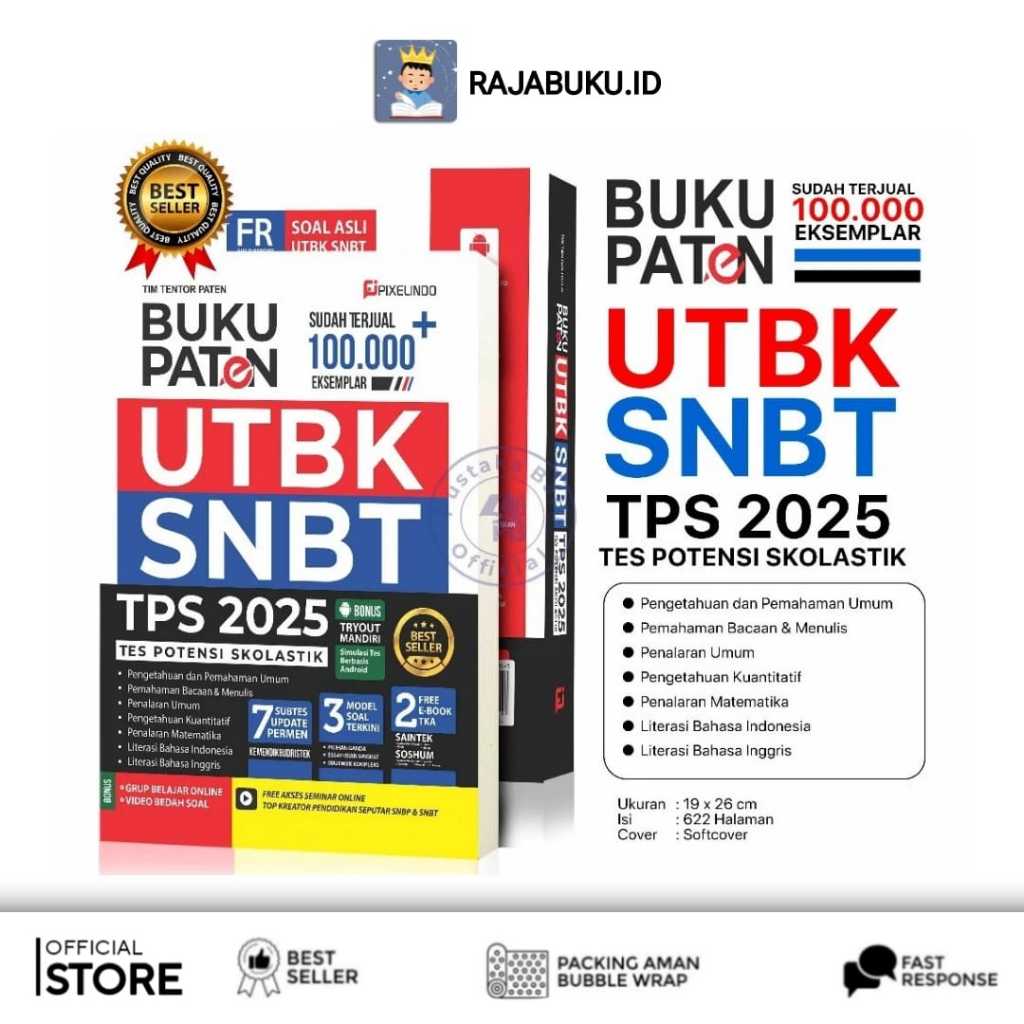 Jual Buku Paten SNBT 2025 / Buku Paten UTBK SNBT TPS 2025 Lengkap Softcover Plus Update Soal ...