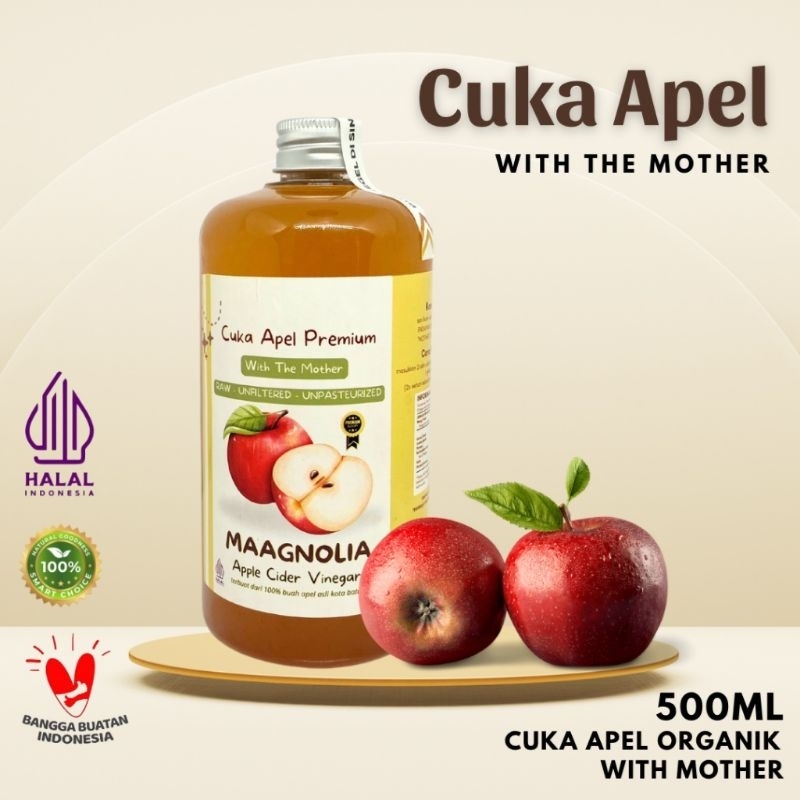 Jual Cuka Apel Magnolia Organik Premium 500 ml pure with mother ...
