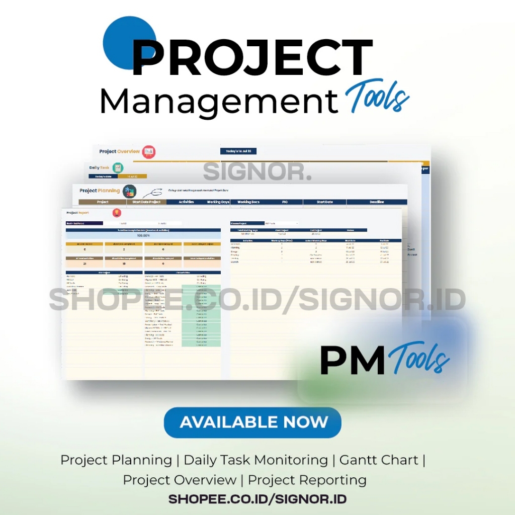 Jual [T8598] Project Management Tools Lite Version - Template Manajemen ...