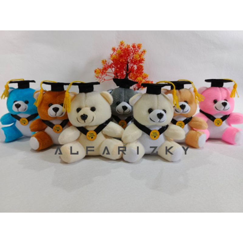 Jual Boneka Gemoy bear wisuda Berlogo Happy graduation, tinggi 12 cm ...