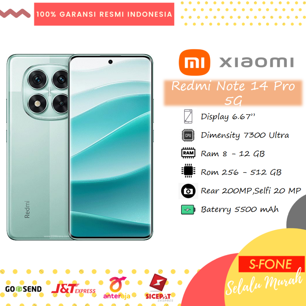 Jual Xiaomi RedmiNote 14 Pro 5G 8/256GB 12/512GB | Shopee Indonesia