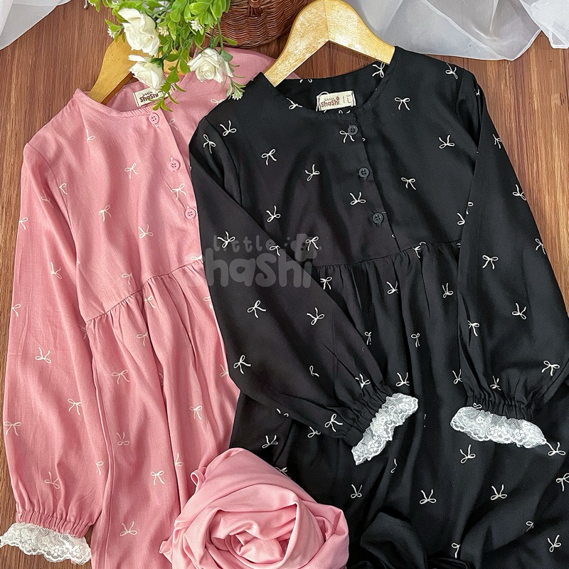 Jual Gamis Rayon anak set hijab HELWA 2-8 tahun syar'i motif coquette ...