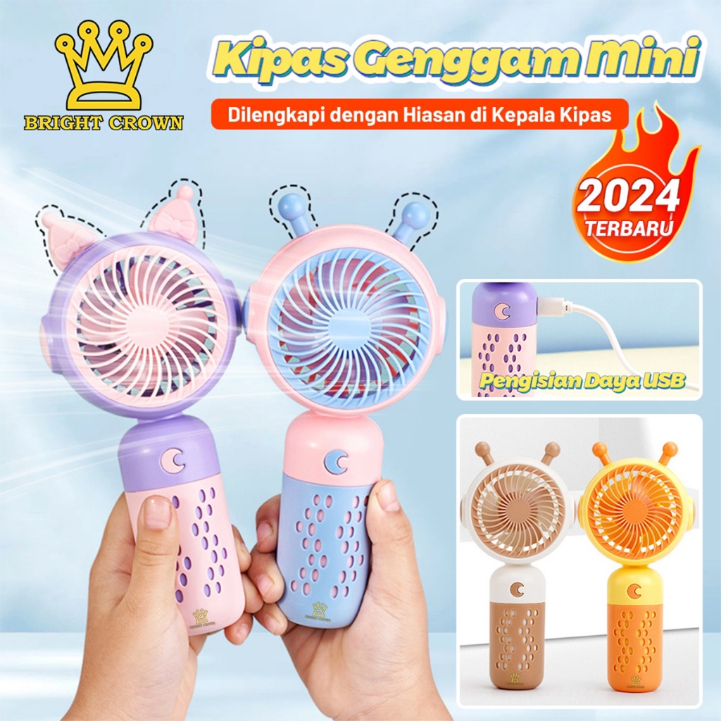 Jual Bright Crown Kipas Angin Genggam Mini Motif Lucu Portable ...