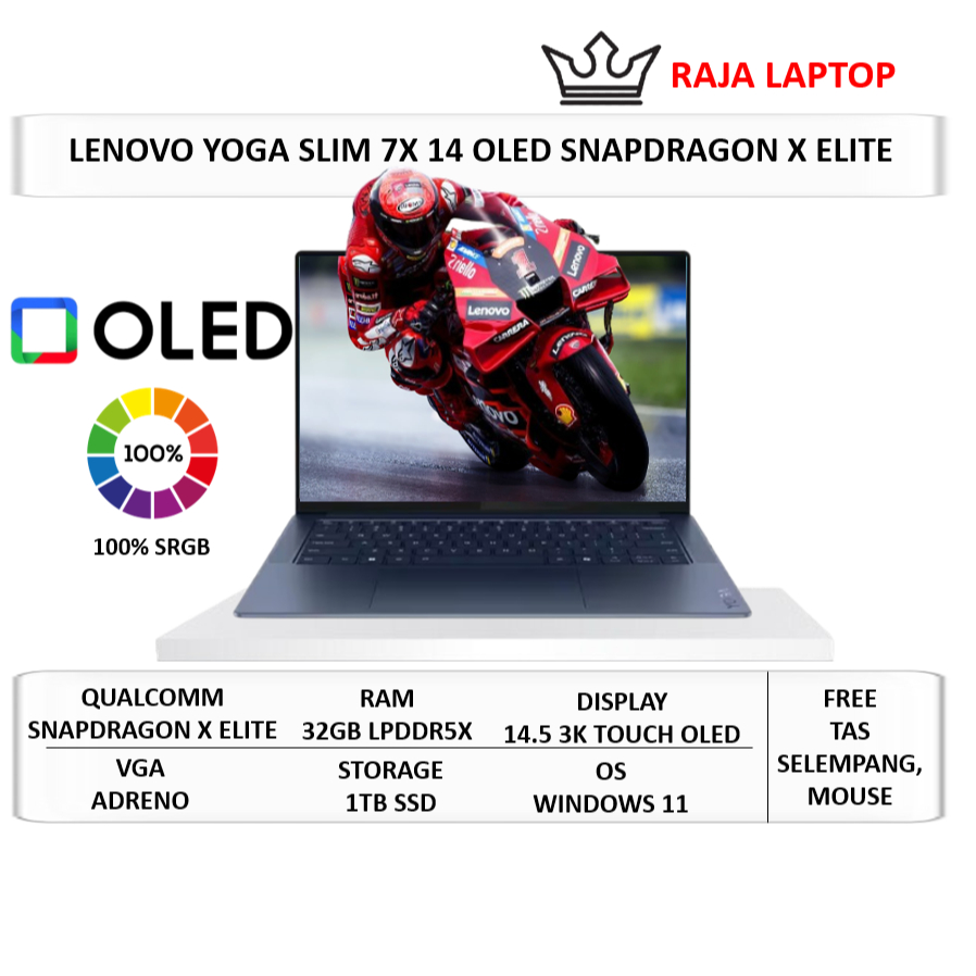 Jual Lenovo Yoga Slim 7X 14 OLED Snapdragon X Elite 32GB DDR5 1TB SSD ...