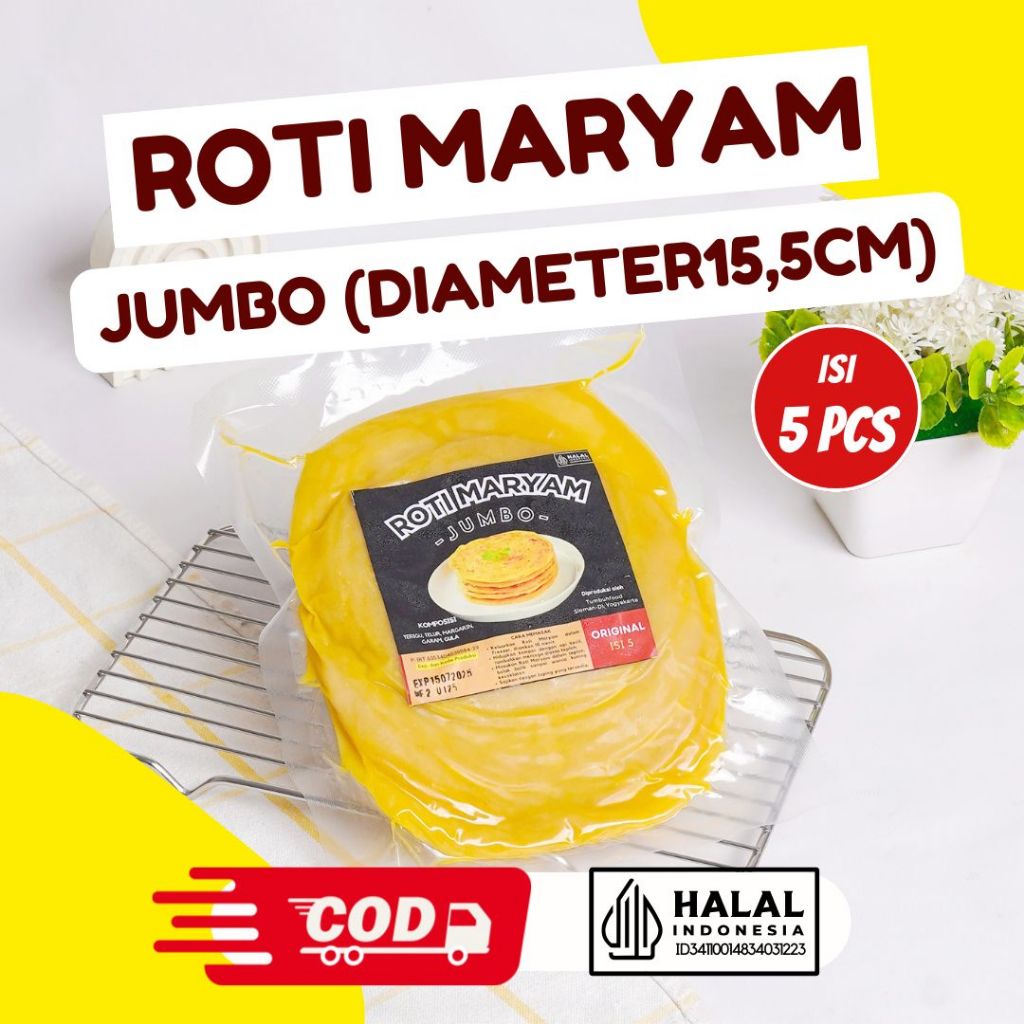 Jual Roti Maryam Jumbo Original [ISI 5] / Roti Cane Jumbo/ Canai Jumbo ...