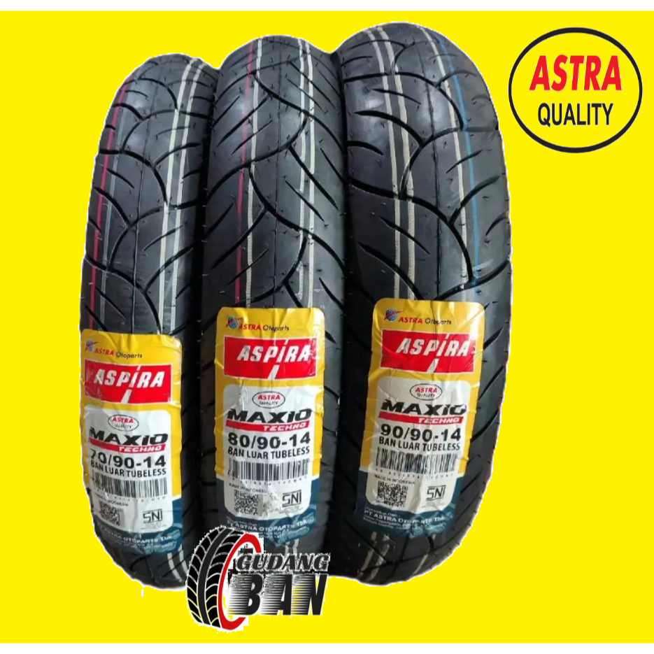 Jual ( RING 14 ) ASPIRA MAXIO Ban matic (CEK VARIAN !!! 70 80 90 RAPIDO / TECHNO ) TUBELESS FREE ...
