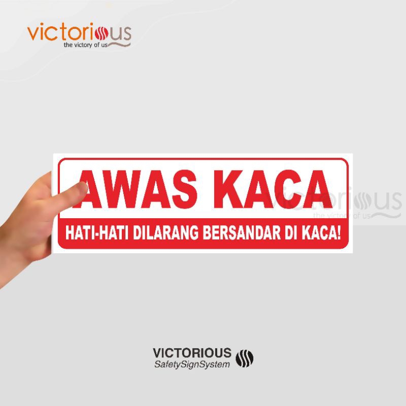 Jual Sticker Awas Kaca | Hati-hati Dilarang Bersandar Di Kaca Sticker ...