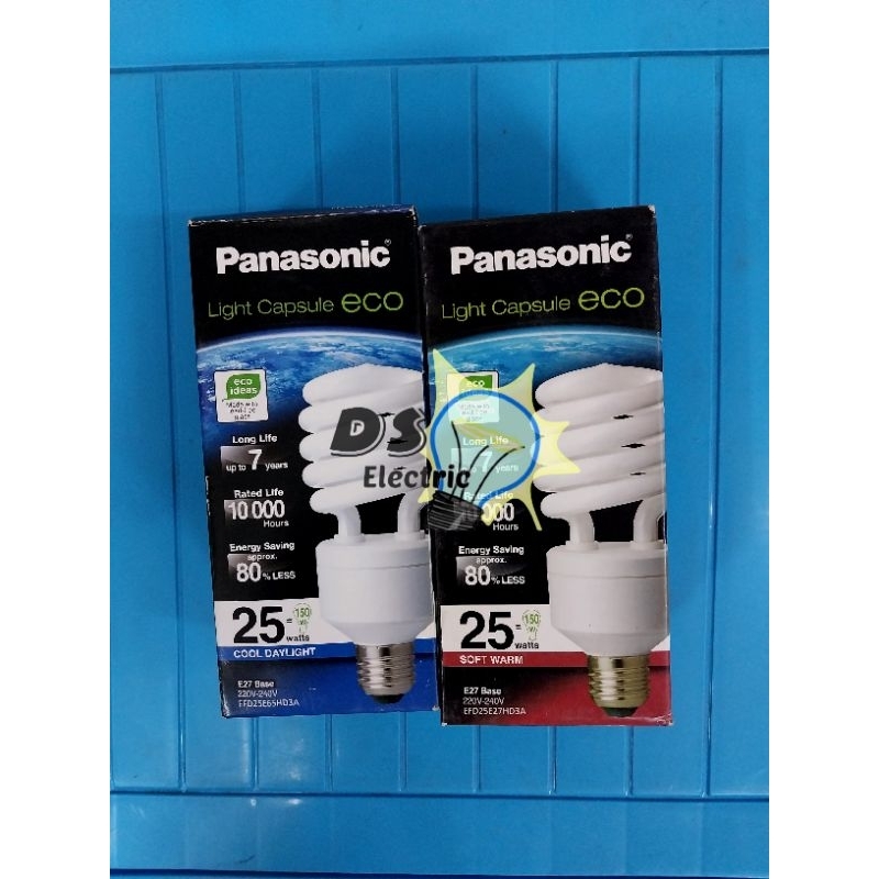 Jual PANASONIC Lampu PLCE SL Spiral Ulir Tornado 25 Watt Putih Kuning ...
