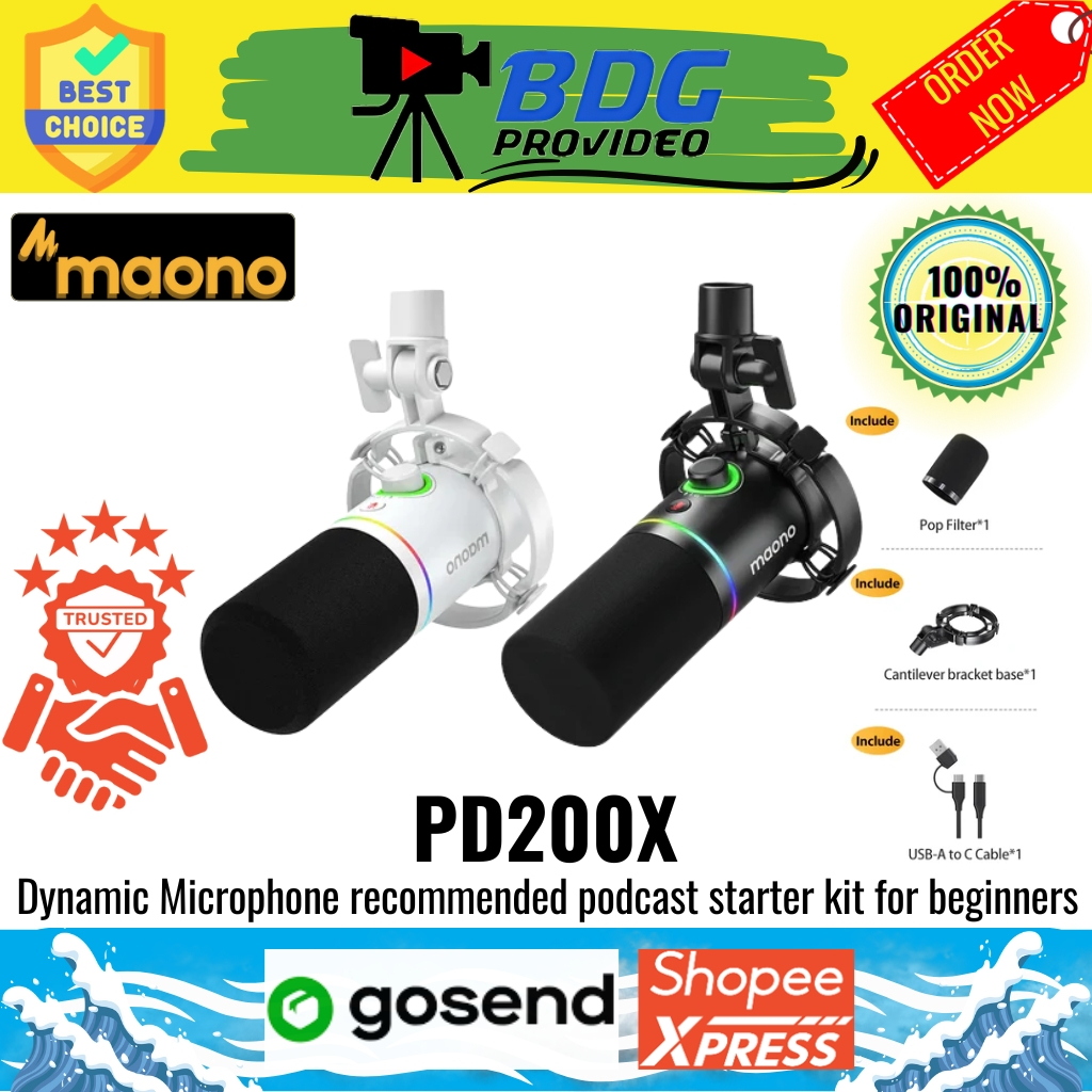 Jual Maono PD200X / Microphone Dynamic XLR and USB maono PD 200X Series ...