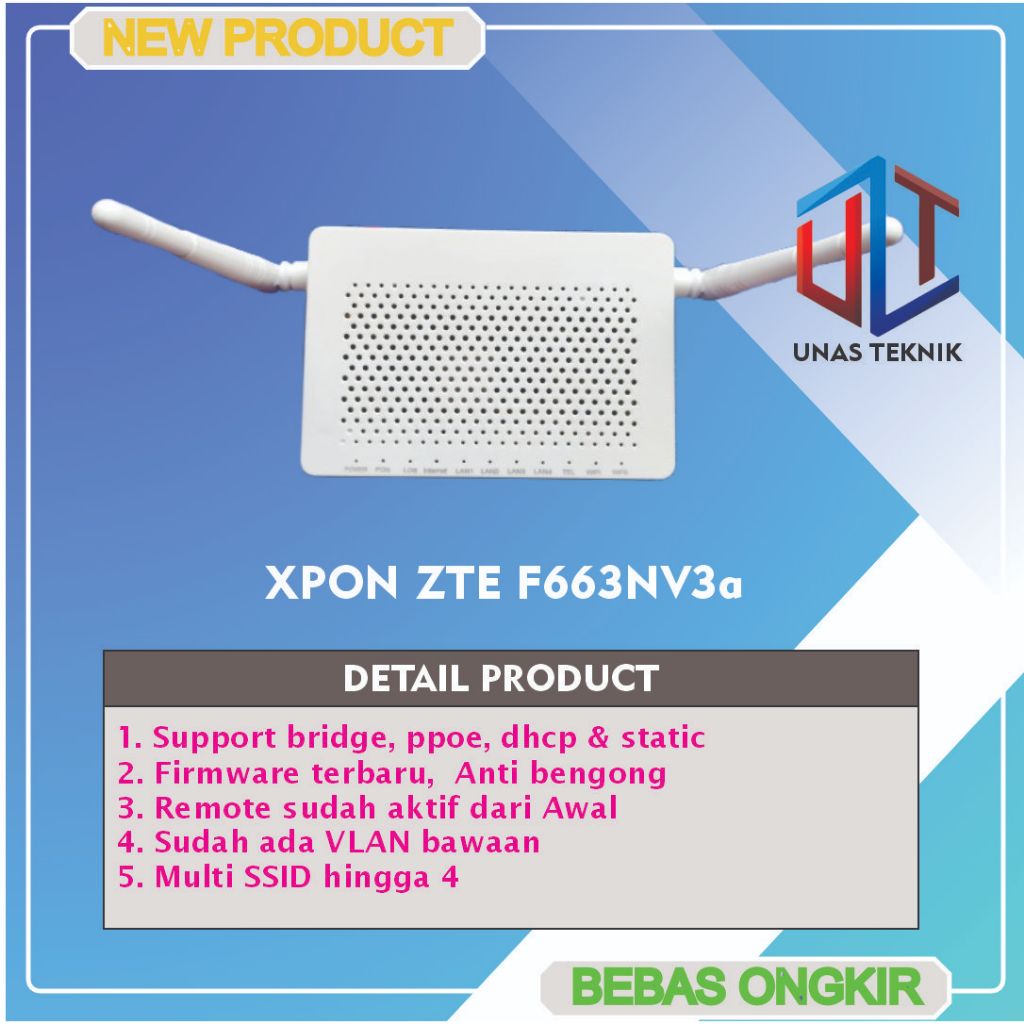 Jual ONU XPON ZTE F663NV3a Baru, Firmware Terbaru Bisa GPON dan Bisa ...