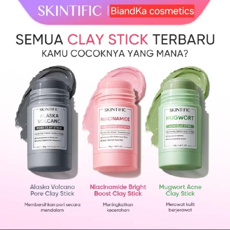 Jual SKINTIFIC Niacinamide Bright Clay Mask Stick Kit Masker Wajah ...
