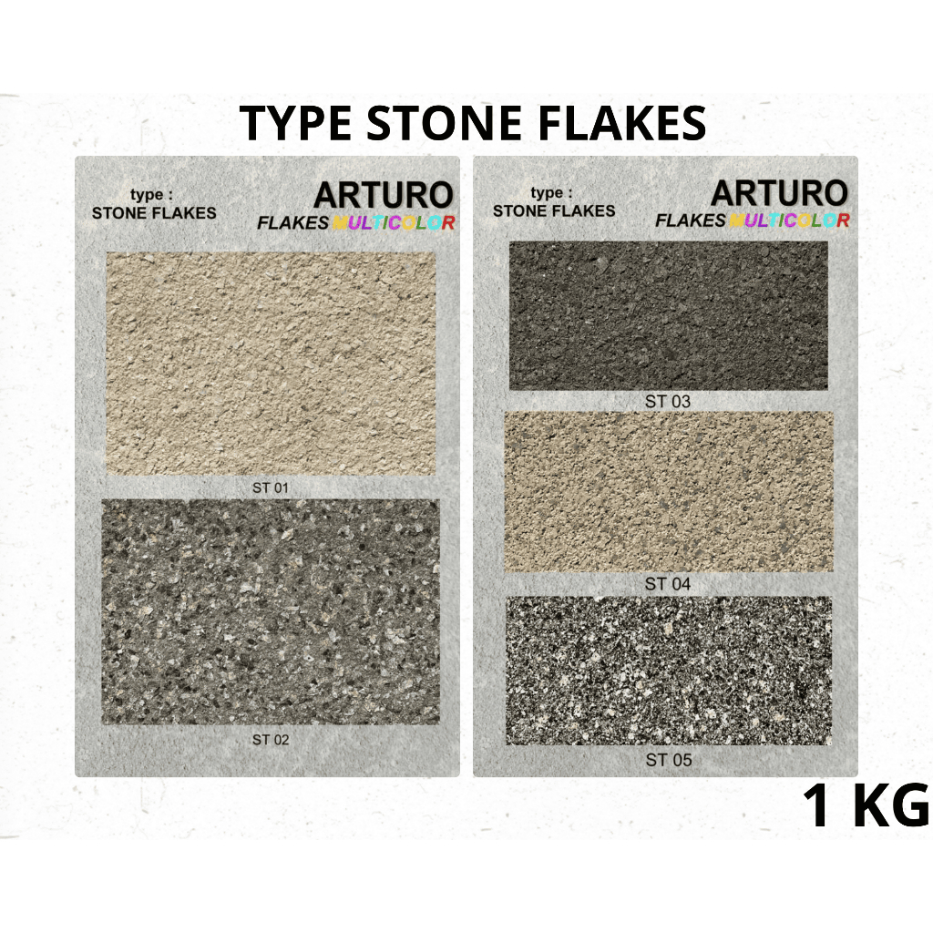Jual ARTURO Cat Texture Type Stone Flakes 1 KG (KLG) | Shopee Indonesia