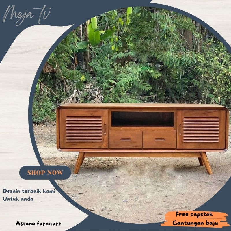 Jual Meja Tv Buffet Tv Meja Tv Minimalis Modern Jati | Shopee Indonesia