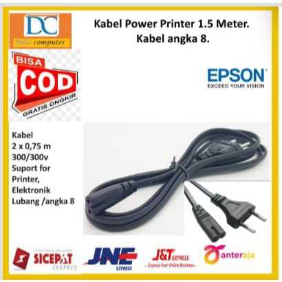 Jual Kabel Power Kabel Angka 8 / Kabel Power Printer 1,5M | Shopee ...
