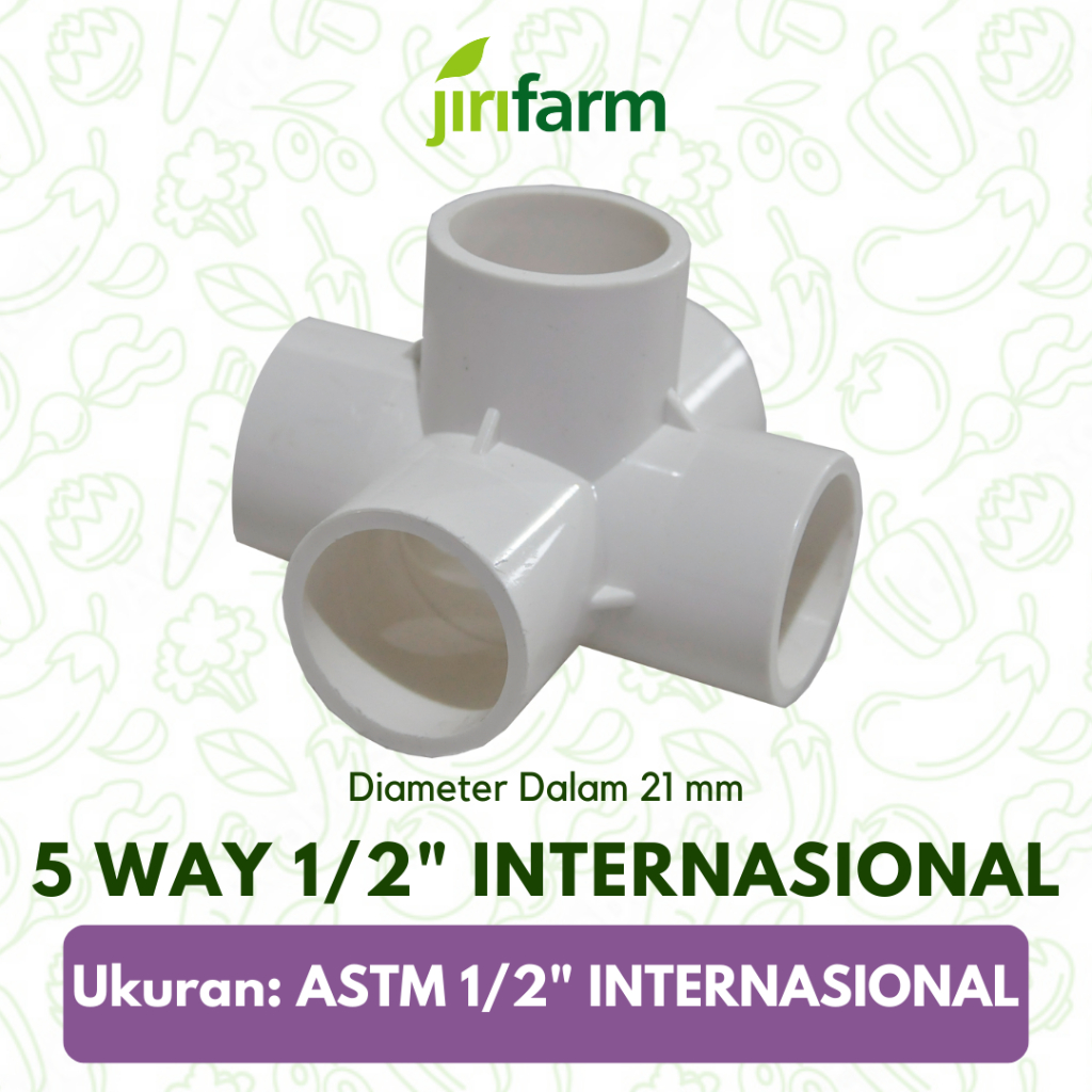 Jual JIRIFARM - Fitting Pipa Paralon 1/2 Inch Inci 5 Way Arah 1/2" ASTM ...
