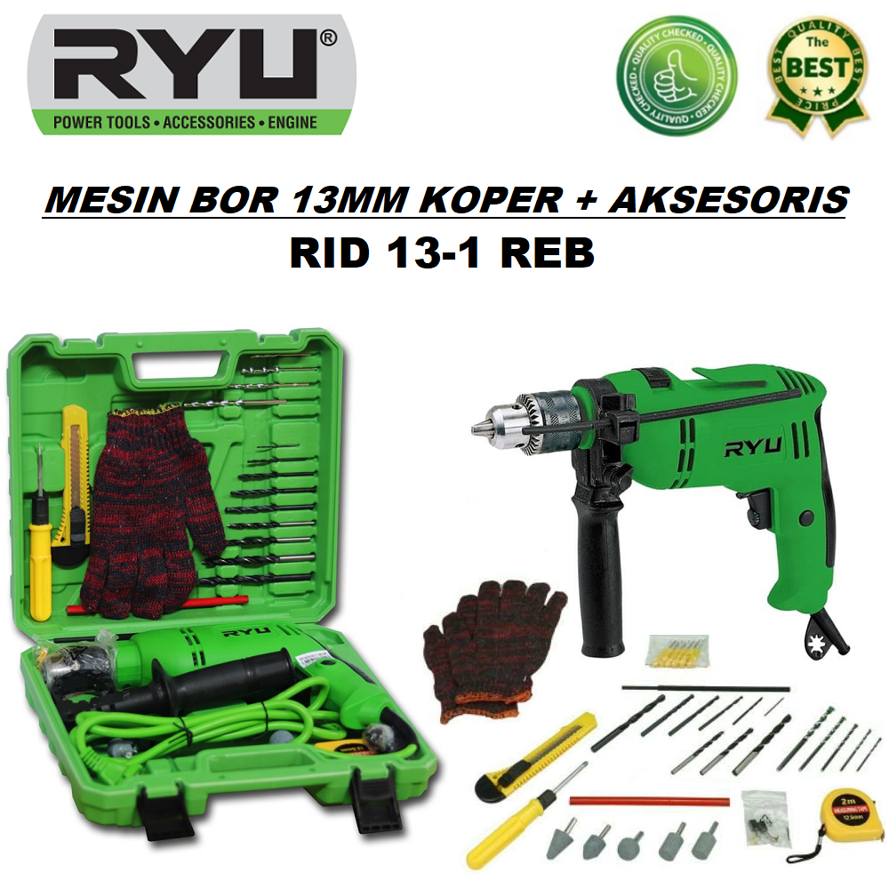 Jual Ryu Bor 13 Mm Koper Bor Impact Bor Tembok Besi Kayu RID 13-1 REB ...