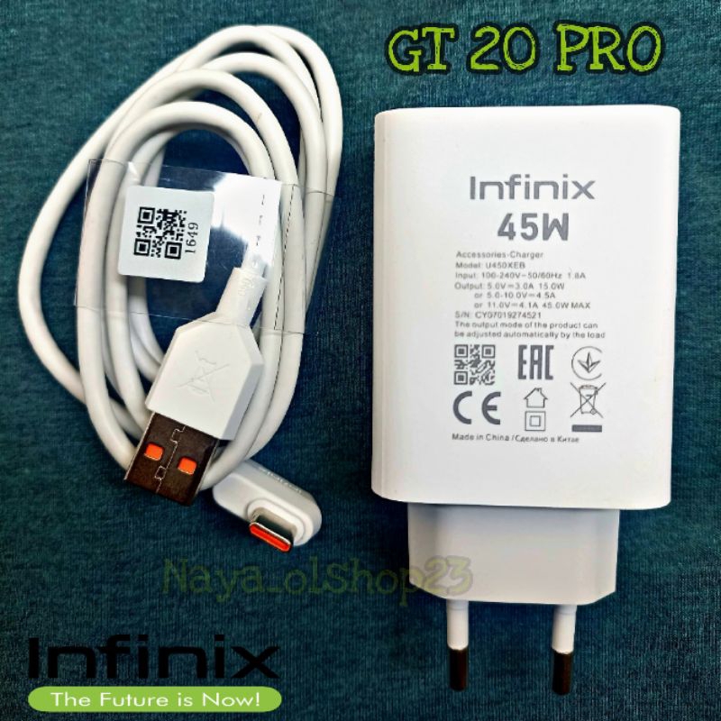 Jual Charger Infinix GT 20 PRO. ORIGINAL 100%. Fastcharging 45W ...