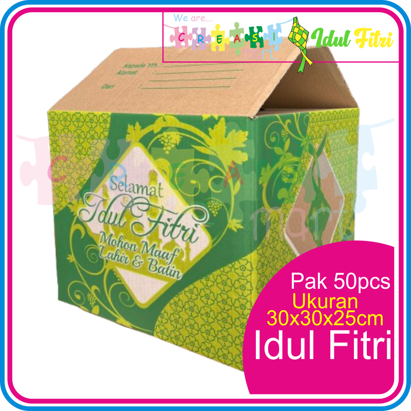 Jual Kardus Idul Fitri Parcel Lebaran ukuran 30x30x25cm Pak isi 50pcs ...
