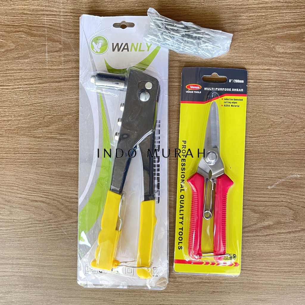 Jual PAKET TANG RIVET 2 PCS/TANG RIVET + GUNTING VENUS / Gunting Korea ...