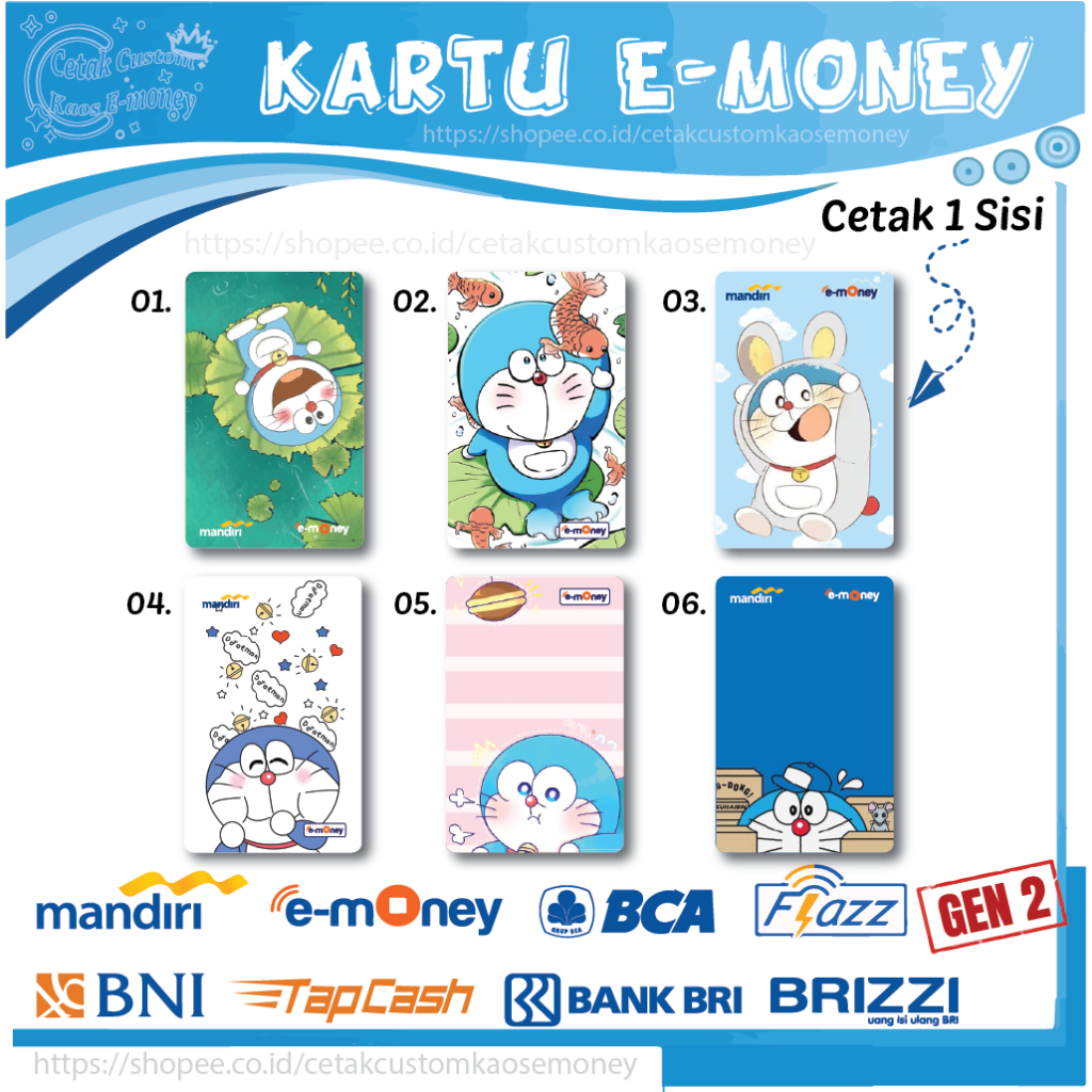 Jual KARTU E MONEY E TOLL KARTUN DORAEMON JEPANG ANIME 12 EMONEY ...