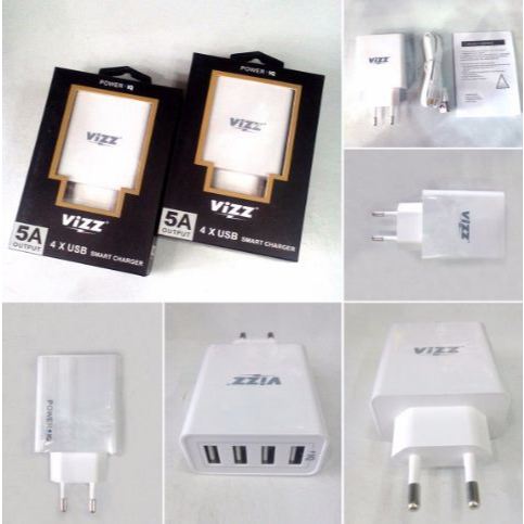 Jual Charger Adaptor Merek Vizz Dengan Fitur 4 USB Ports Bisa Cas 4 ...