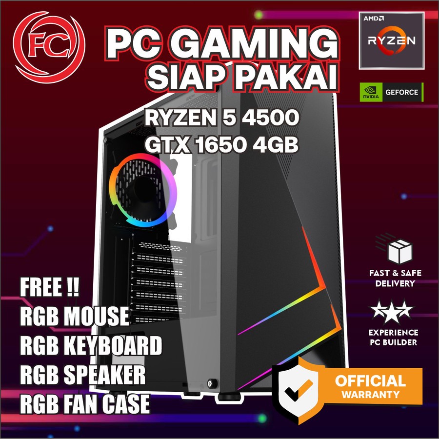 Jual PC GAMING & DESIGN RYZEN 5 4500 16GB GTX 1650 4GB PC FULLSET ...