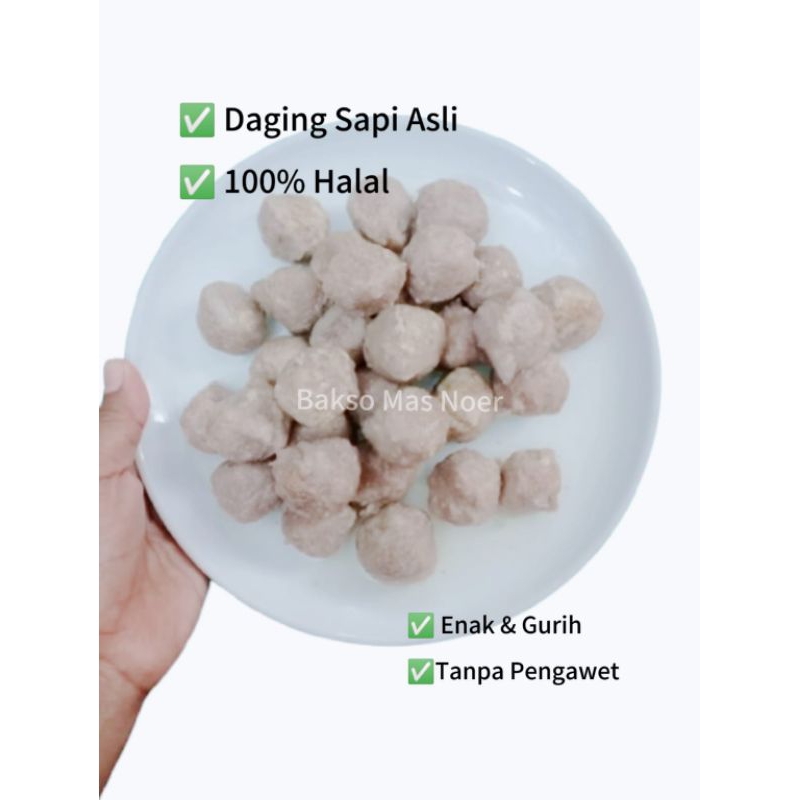 Jual Bakso Sapi Halus isi 25 pcs 100% Halal bonus bumbu kuah | Shopee ...