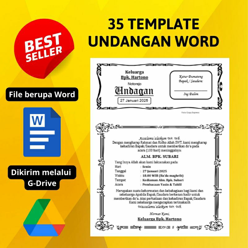 Jual File Template Undangan - Format Word | Shopee Indonesia