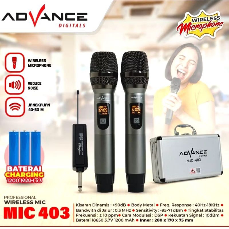 Jual Advance Microphone Wireless MIC 403 | Shopee Indonesia