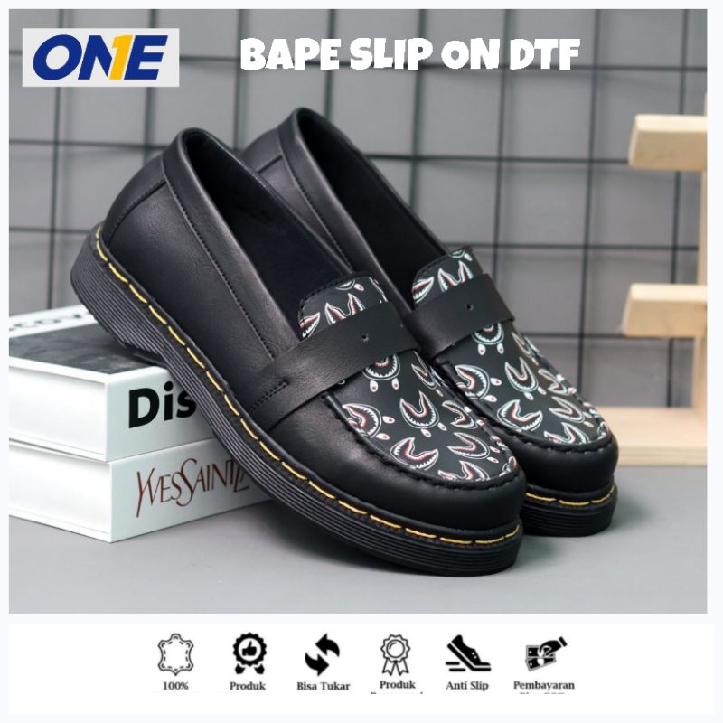 Jual SENSEI BAPE DTF 39-43 / Sepatu Slip On Kasual Formal Pria | Shopee ...